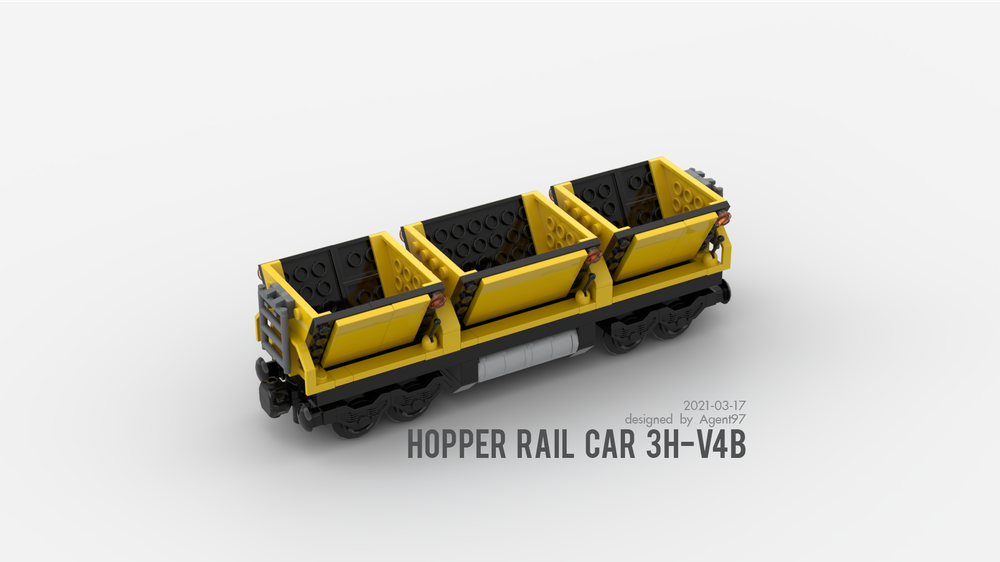 LEGO MOC Hopper Rail Car 3H-V4B by Agent97 | Rebrickable - Build with LEGO