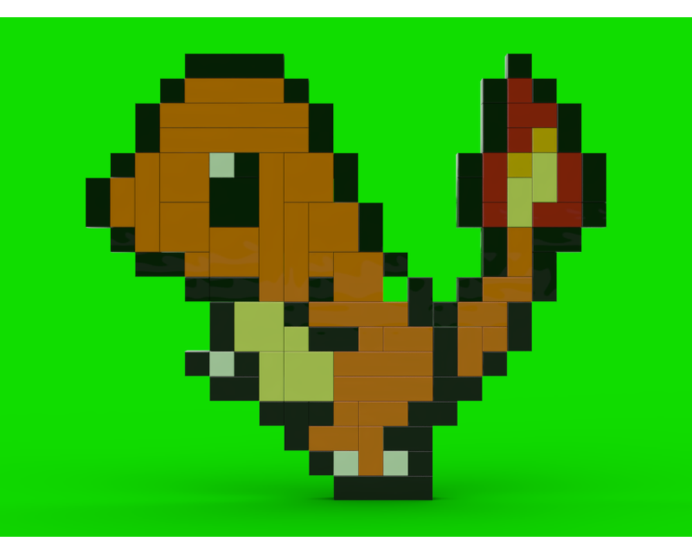 LEGO MOC Pixel Art Charmander by JohanPC | Rebrickable - Build with LEGO