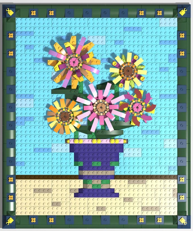 LEGO MOC Floral Canvas by Hackules | Rebrickable - Build with LEGO