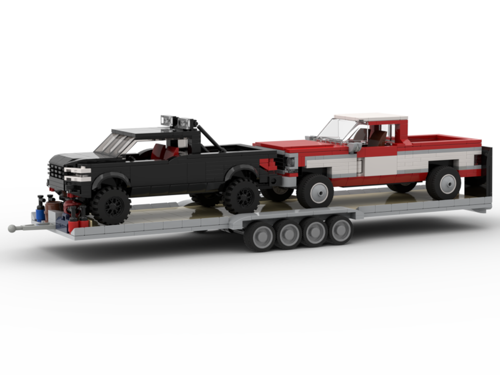 Lego Moc Universal Trailer Fits Two Cars By Bear Mocs Rebrickable