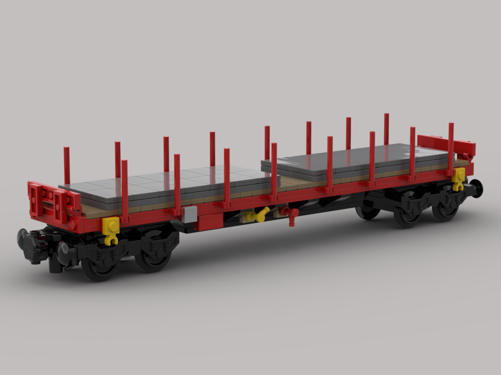 LEGO MOC Flat freight wagon (Flachwagen) Typ Rs from DB Cargo with load ...