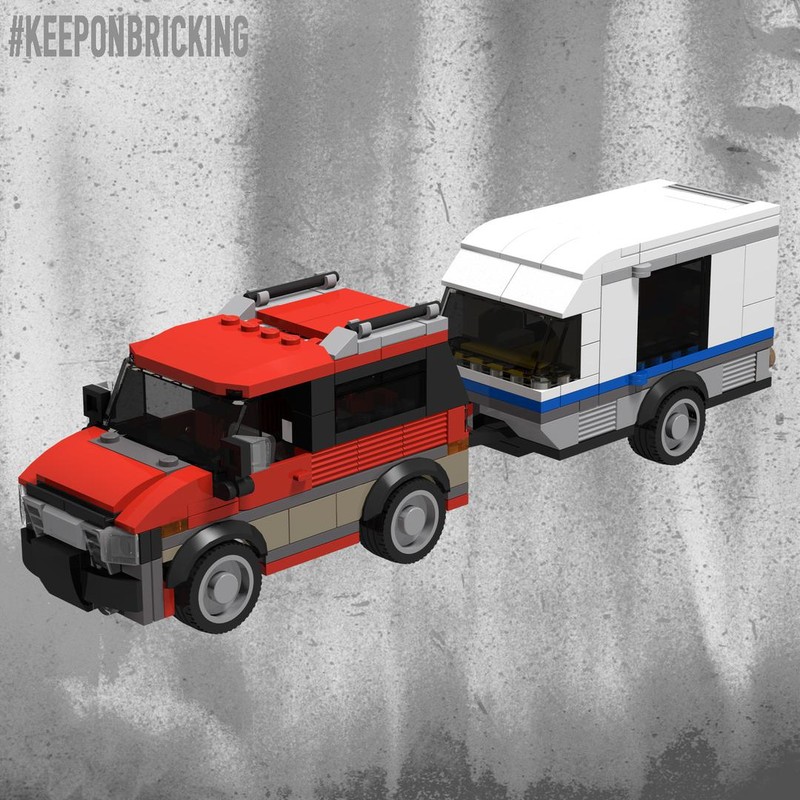 LEGO MOC RED Van & Caravan by Keep On Bricking | Rebrickable - Build ...
