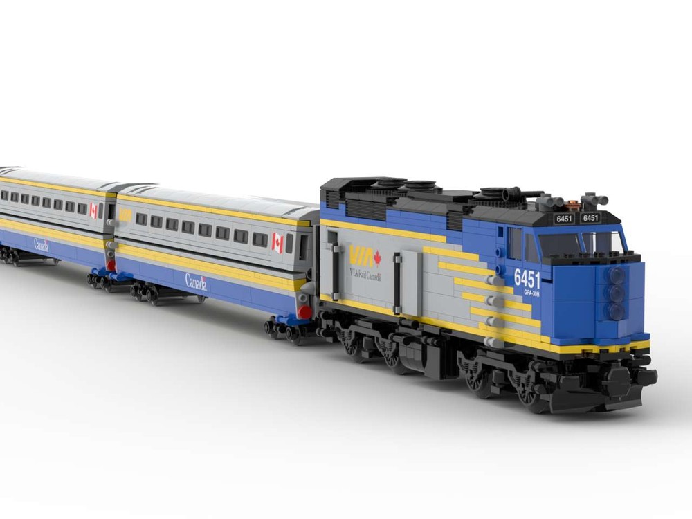Lego Moc Via Rail Emd F40ph 2 By Tocreations Rebrickable Build