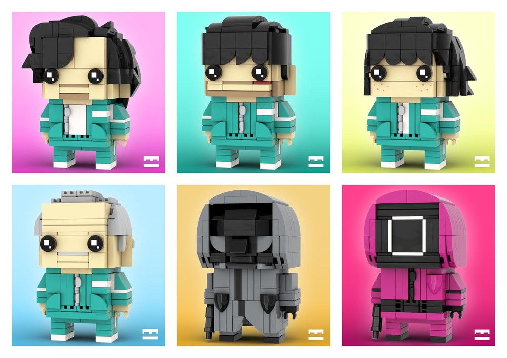 Lego Moc Squid Game Brickheadz Collection Lego Moc Netflix Squid Game