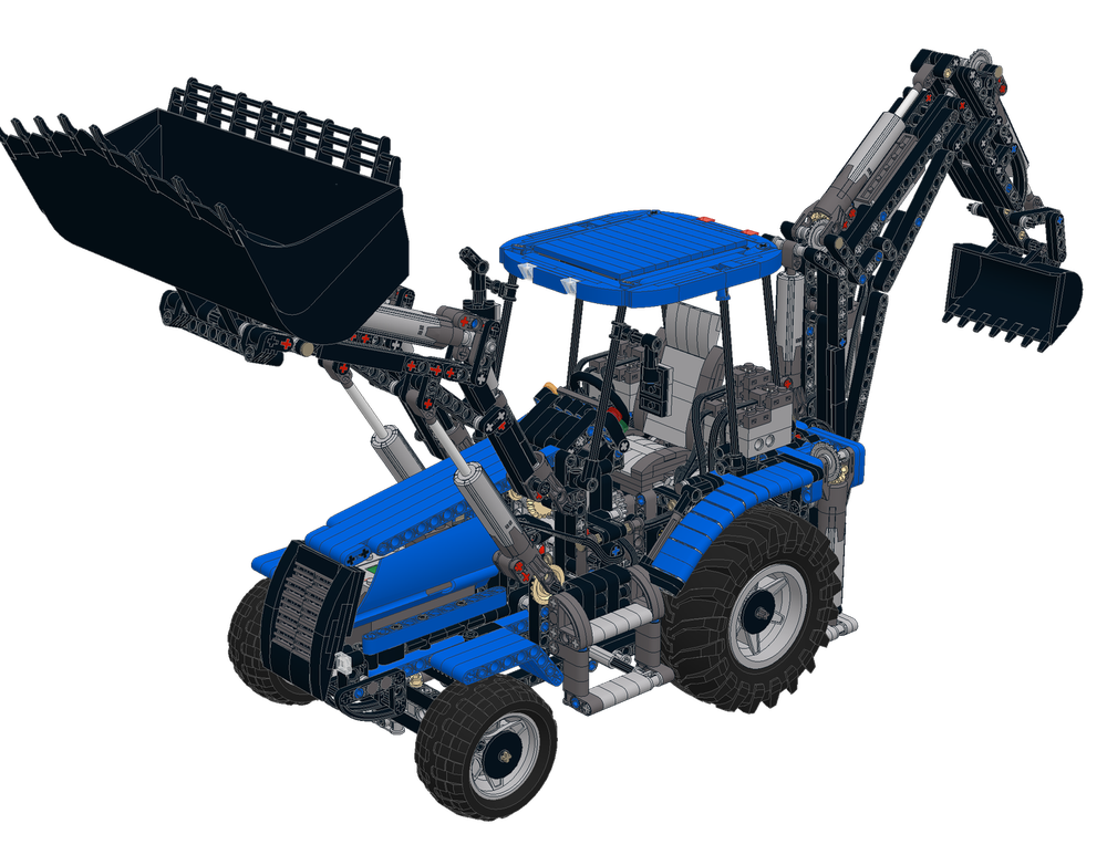 LEGO MOC Backhoe Loader V3 by JurgenKrooshoop | Rebrickable - Build ...