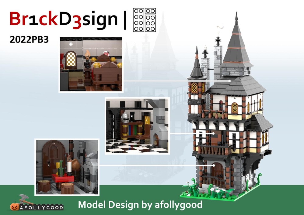 LEGO MOC Medieval Tower House (Backdrop House) by Br1ckD3sign ...