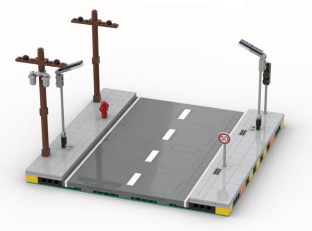 LEGO MOC Mils Straight Road Plate by Bevinsbricks | Rebrickable - Build ...