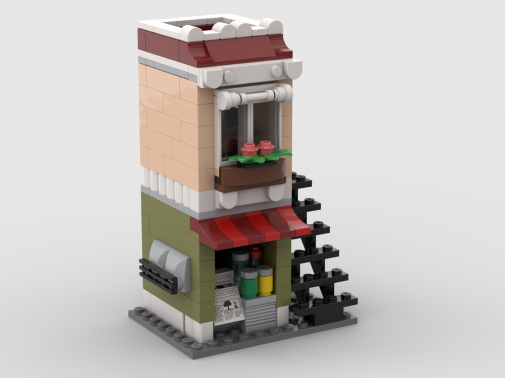 LEGO MOC-111755 Downtown Newsstand by thecoralfrog | Rebrickable ...