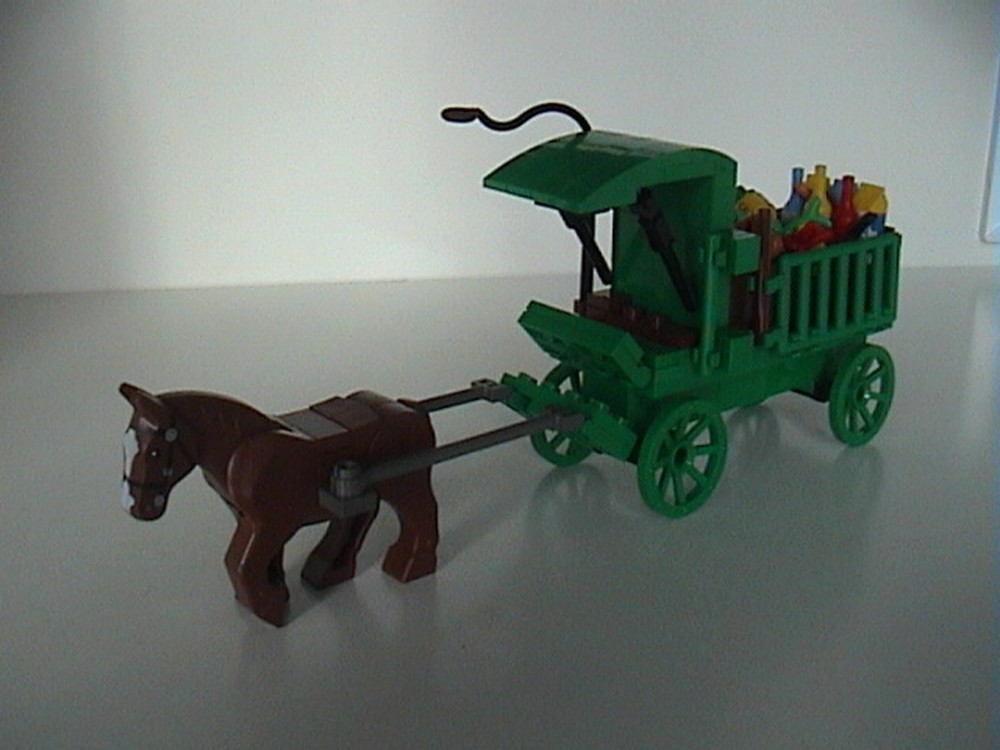 LEGO MOC Horse Drawn Delivery Carriage by Lucky-Ramses | Rebrickable ...