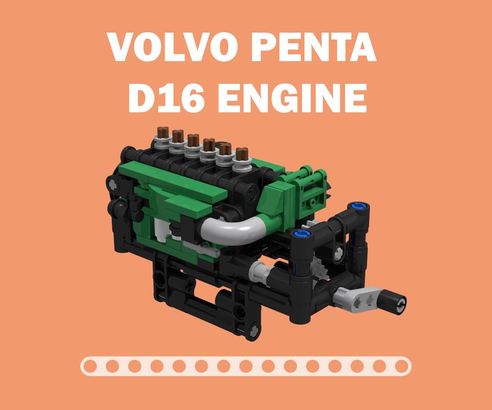 LEGO MOC Volvo Penta D16 engine with stand by sthrom | Rebrickable ...