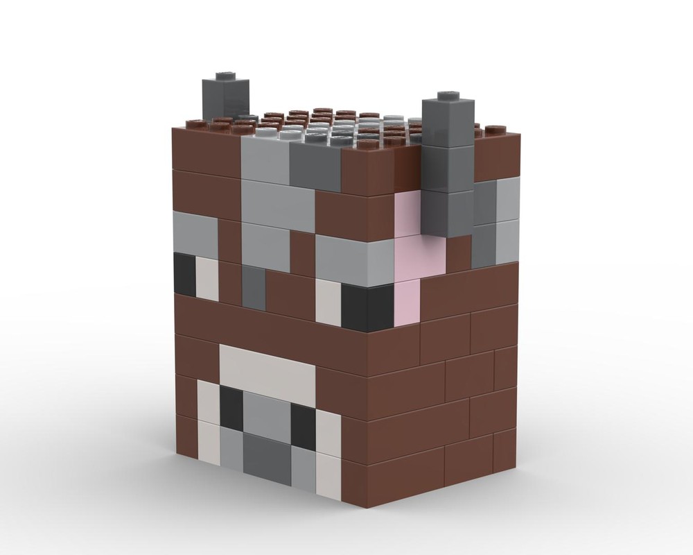 LEGO MOC Minecraft - Cow Head by Ilyes_Origamist | Rebrickable - Build ...