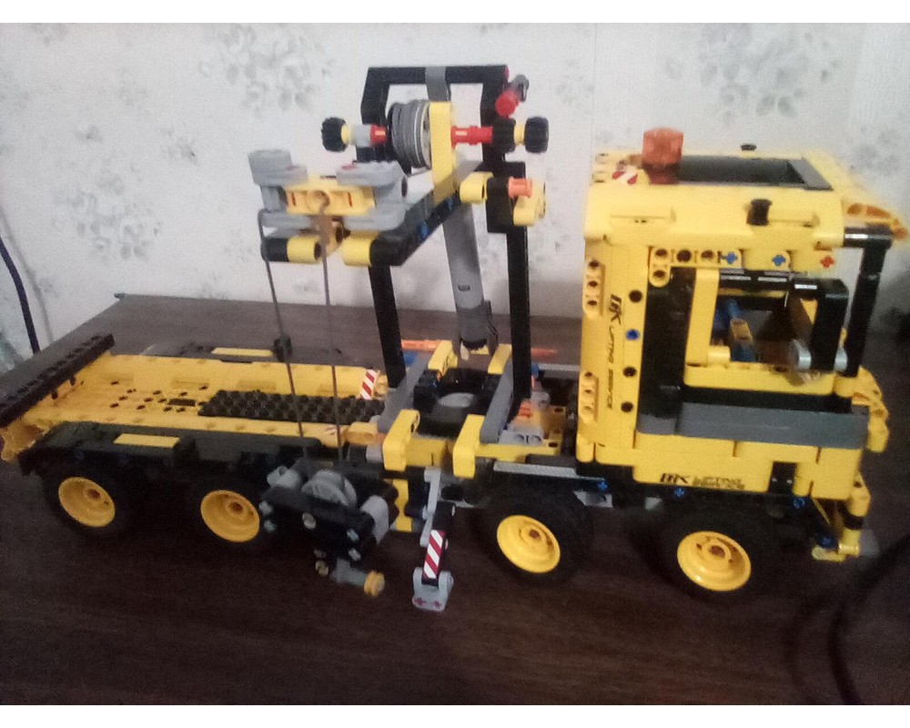 Lego Moc 42108 Flatbed Truck With Crane V2 By Boomdidit Rebrickable