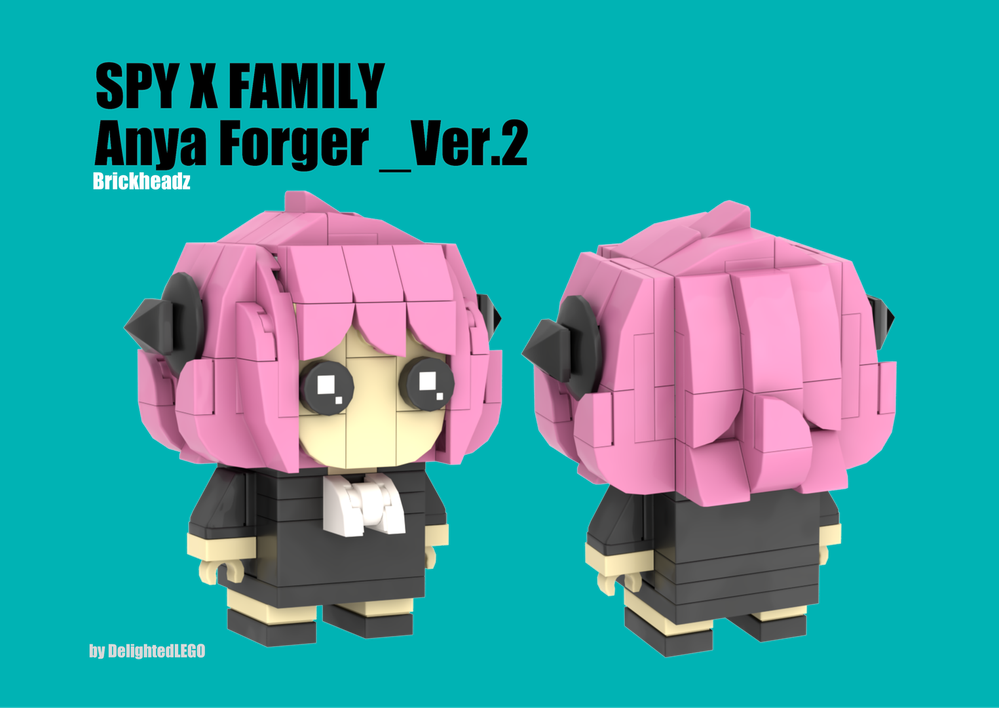 LEGO MOC Anya Forger _Ver.2 from SPY x FAMILY, 3X3 Brickheadz by ...