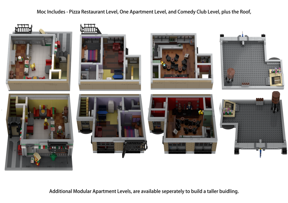 LEGO MOC-114272 New York Pizza & "Jerry's" Comedy Club by Brick.Mocman ...