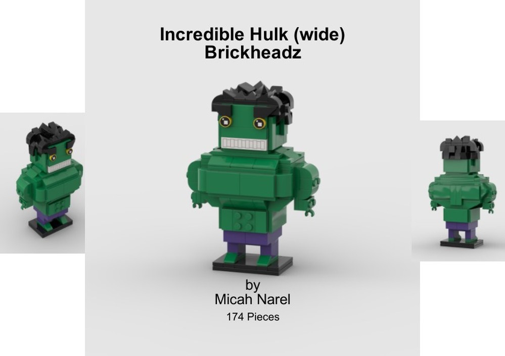 LEGO MOC Incredible Hulk Brickheadz by Mnarel | Rebrickable - Build ...