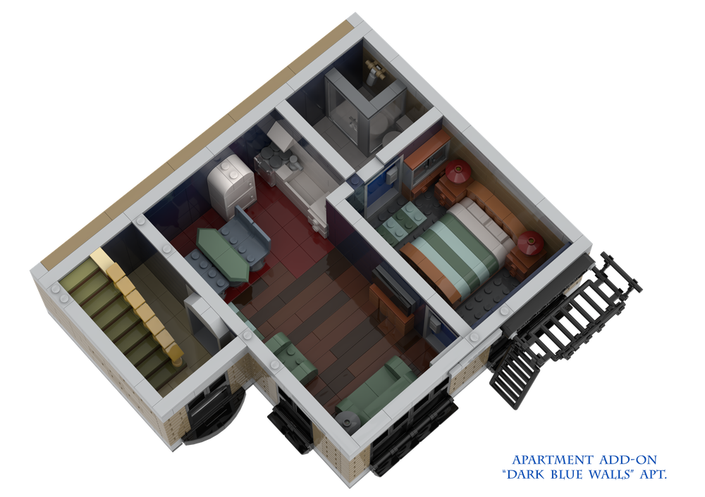 Lego Moc Apartment Add On Sand Green Expansion Ny Pizza And Jerrys