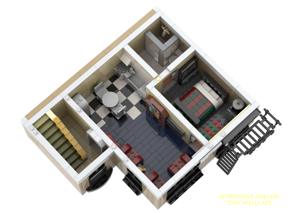 Lego Moc Apartment Add On Sand Green Expansion Ny Pizza And Jerrys