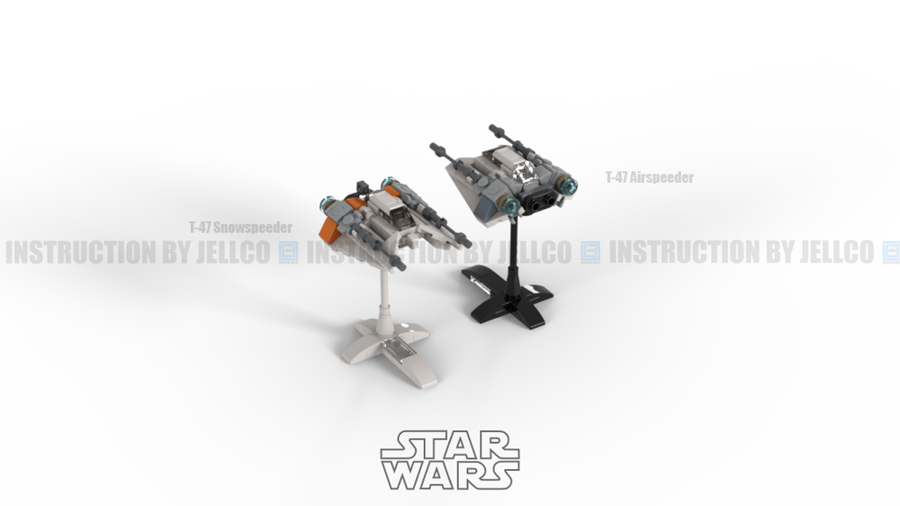 LEGO MOC Micro size T-47 snowspeeder & airspeeder : REDESIGN by jellco ...
