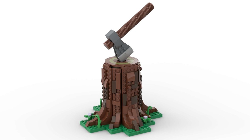 LEGO MOC Axe in stump by barsim70 | Rebrickable - Build with LEGO