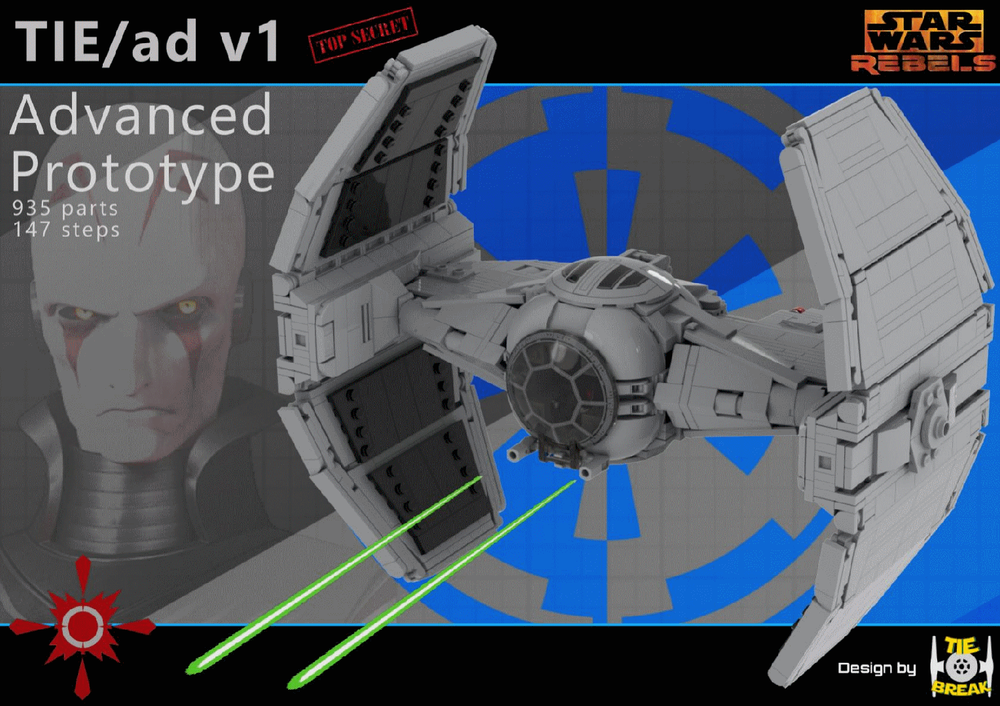 LEGO MOC TIE/ad v1 Advanced Prototype by TIEbreak | Rebrickable - Build ...
