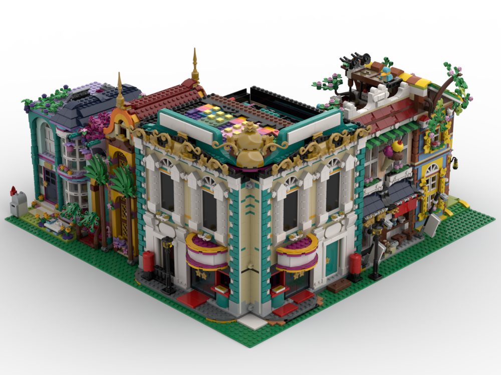 Lego Moc Andreas Theater School Corner By Brick Artisan Rebrickable