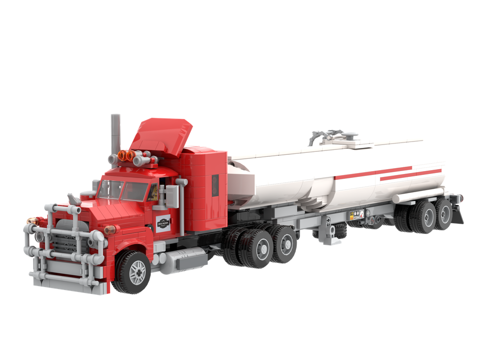 LEGO MOC Mack R Series Red Truck and Tanker Trailer by Brick.Mocman ...