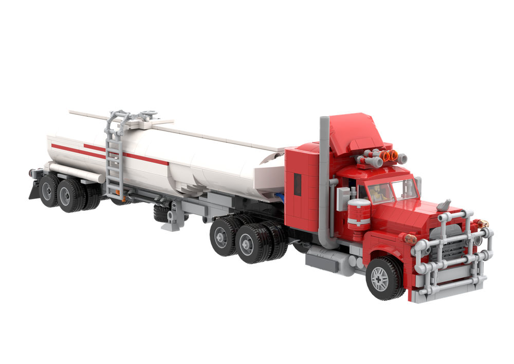 LEGO MOC Mack R Series Red Truck and Tanker Trailer by Brick.Mocman ...