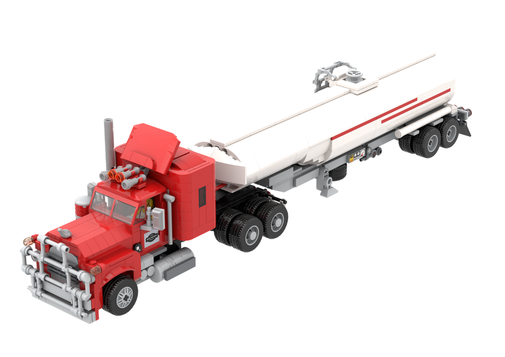 LEGO MOC Mack R Series Red Truck and Tanker Trailer by Brick.Mocman ...