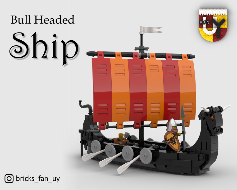 LEGO MOC Bull Headed Longship by bricks_fan_uy | Rebrickable - Build ...