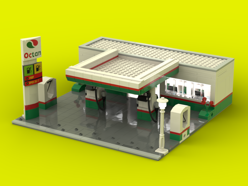 LEGO MOC Gas Station by The Lego Master | Rebrickable - Build with LEGO
