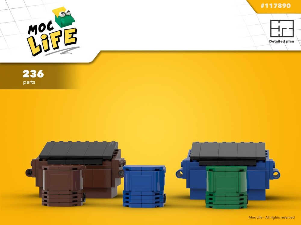 LEGO MOC Garbage and container by MocLife | Rebrickable - Build with LEGO