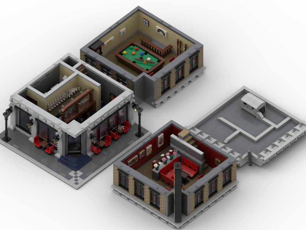 Lego Moc Ed`s Corner Pub Modular Building By Kilo Whiskey Rebrickable