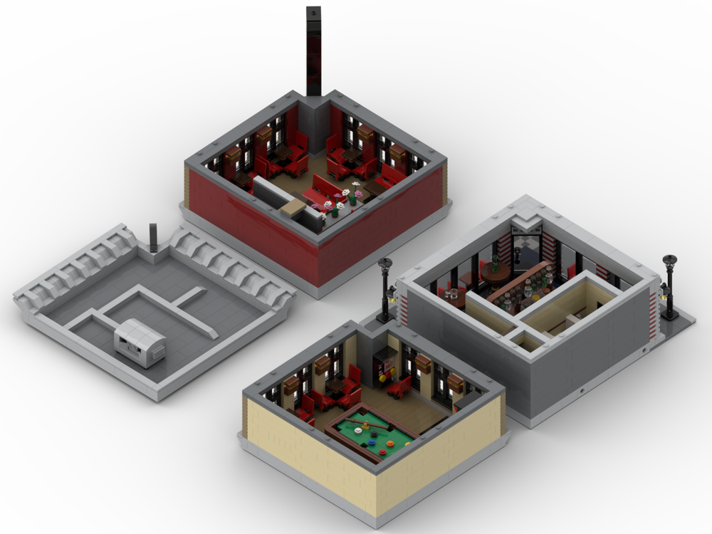 Lego Moc Ed`s Corner Pub Modular Building By Kilo Whiskey Rebrickable