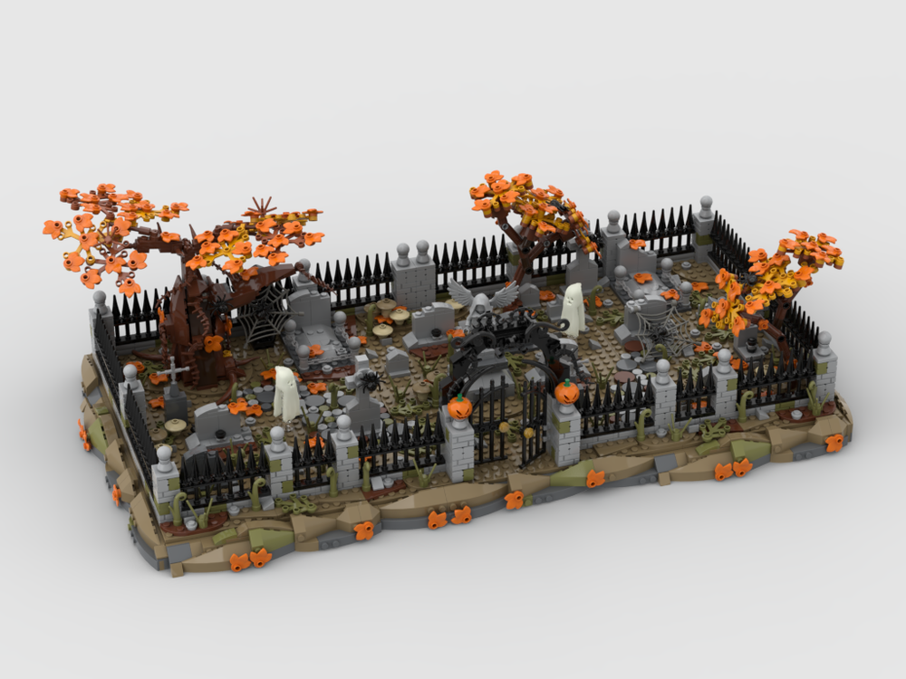 Lego Moc Haunted Cemetery By Gabizon Rebrickable Build With Lego