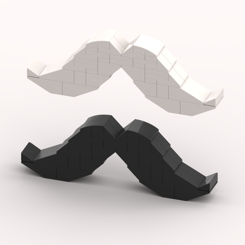 LEGO MOC Mustaches Black and White by birdbrickbuilds | Rebrickable ...