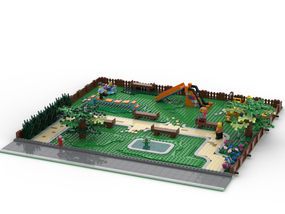 LEGO MOC Minifig scale modular park by Viernes | Rebrickable - Build ...
