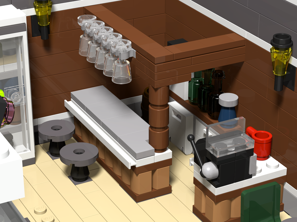 Lego Moc Modular Corner Pub By Andrepsramos Rebrickable Build With Lego