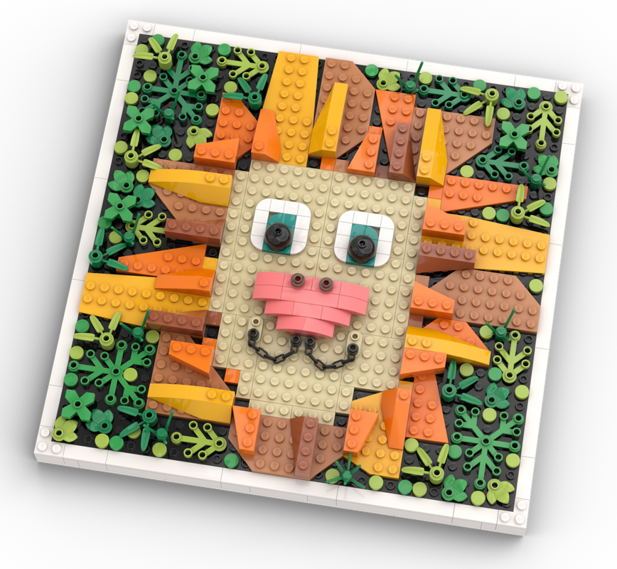 LEGO MOC Jungle Lion Art by bumpydoodles | Rebrickable - Build with LEGO