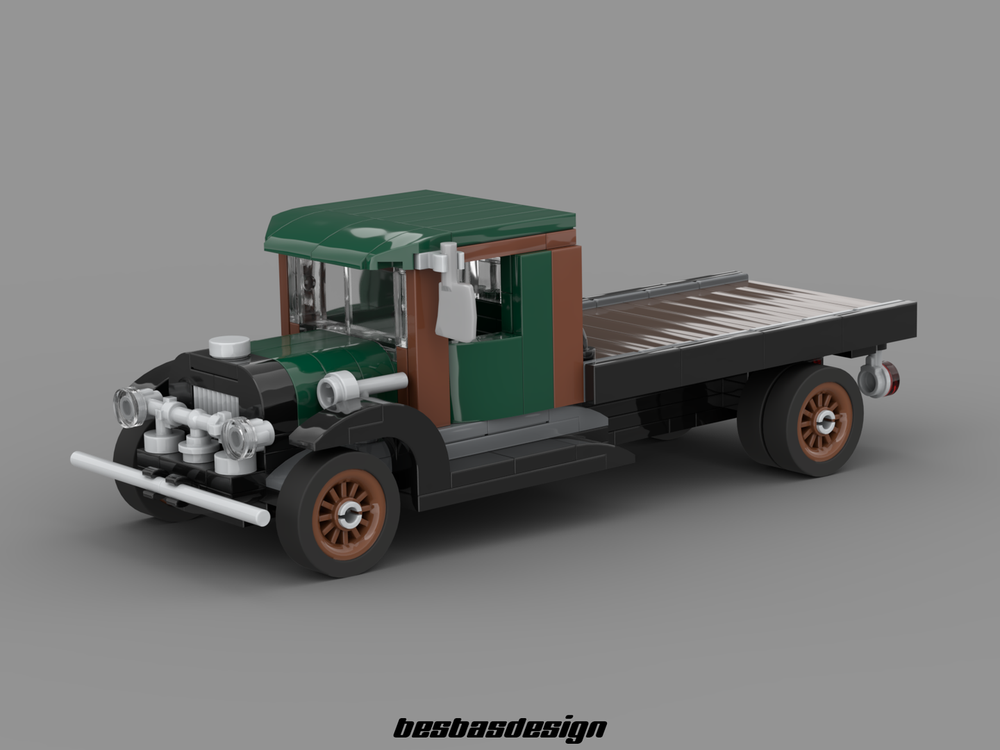 LEGO MOC Vintage Flatbed Truck (Darkgreen) by besbasdesign ...