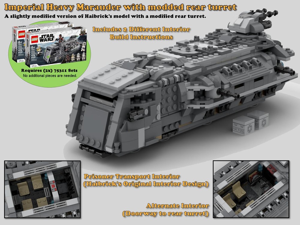 LEGO MOC Imperial Heavy Marauder with modded full rotation top turret ...