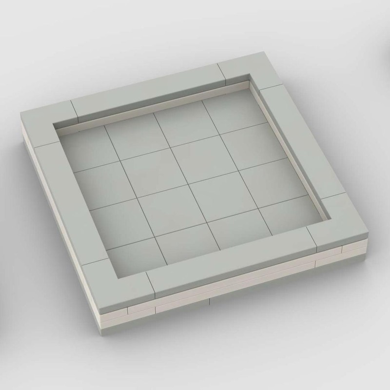 LEGO MOC Mosaic Puzzle - 8x8 - Board - White and Gray by uminuo ...