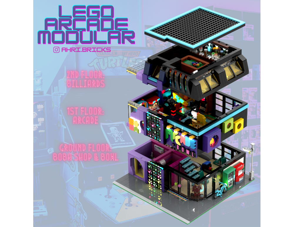 Lego Moc Arcade Modular By Ahribricks Rebrickable Build With Lego