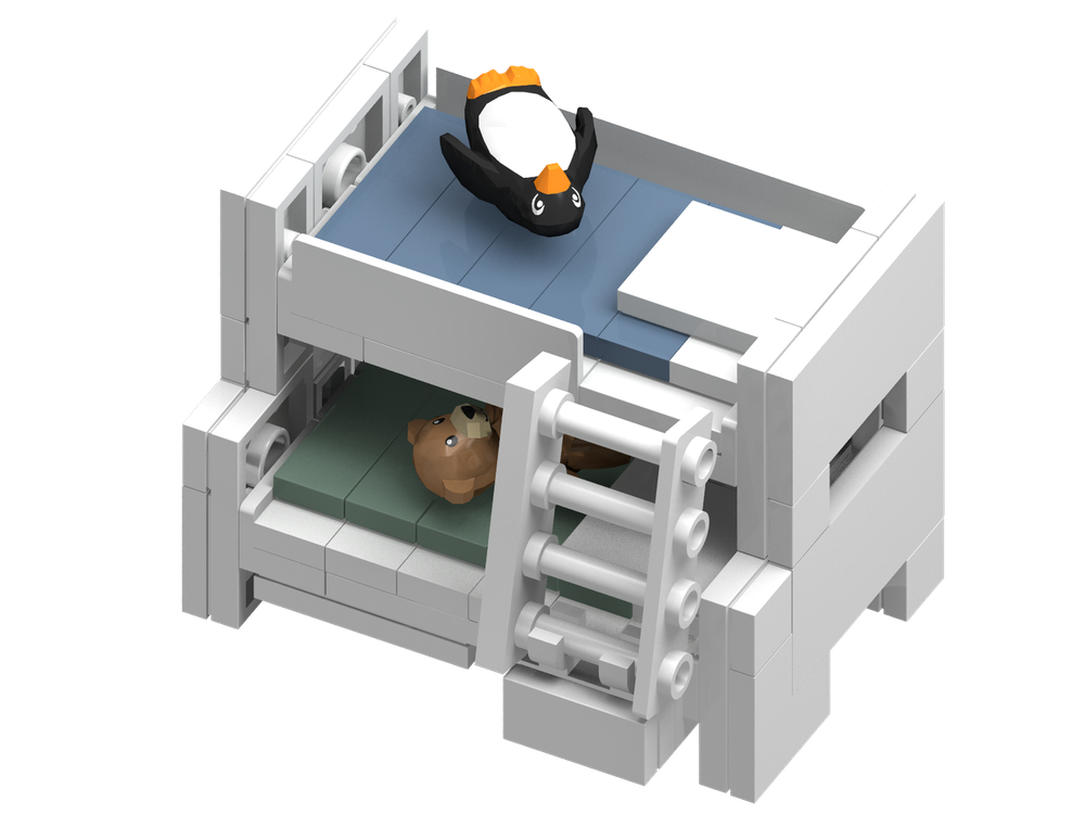 LEGO MOC Twin over Double Bunk-bed by AlexBasurto | Rebrickable - Build ...