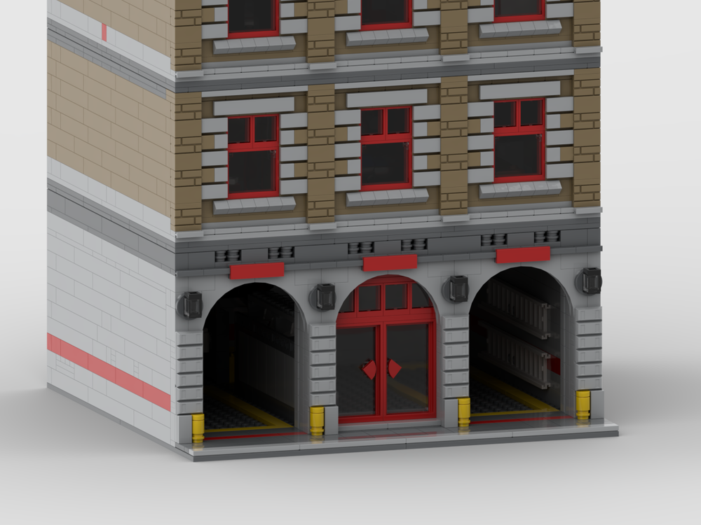 LEGO MOC M-01 Modular Firehouse by Brickosaurus | Rebrickable - Build ...