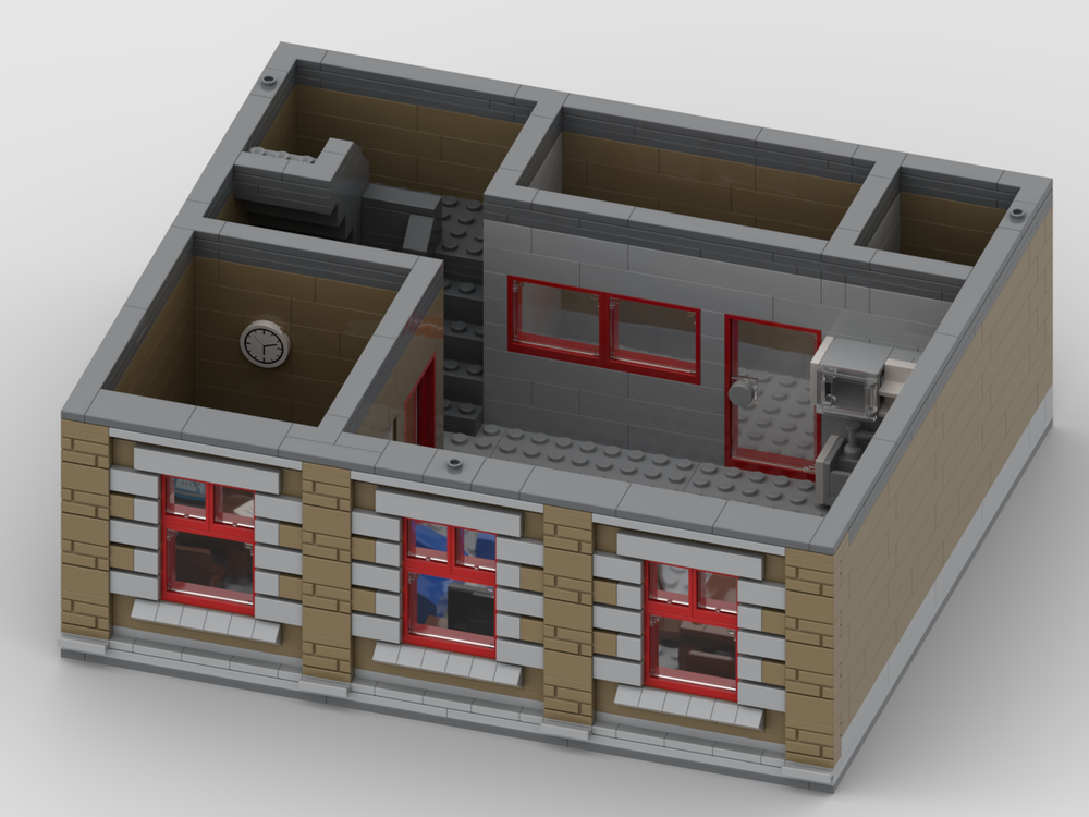 LEGO MOC M-01 Modular Firehouse by Brickosaurus | Rebrickable - Build ...
