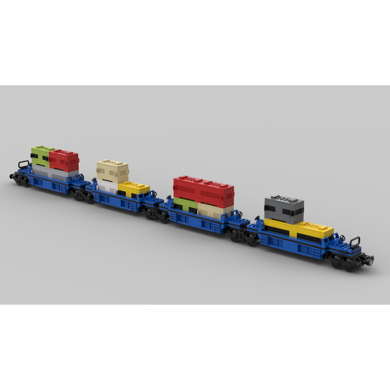 LEGO MOC TTX 4 unit blue cargo train car by josszo | Rebrickable ...