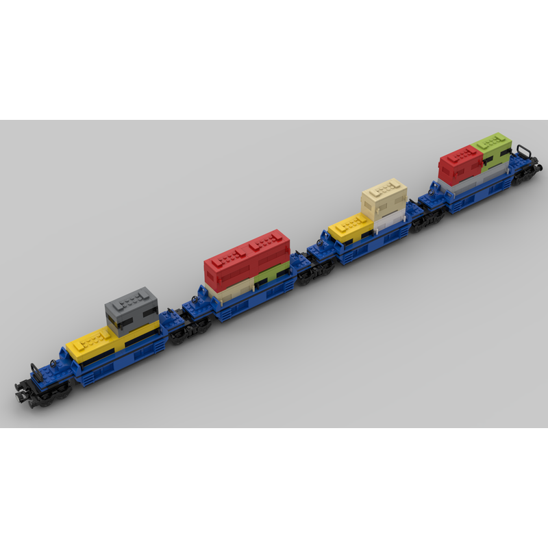 LEGO MOC TTX 4 unit blue cargo train car by josszo | Rebrickable ...
