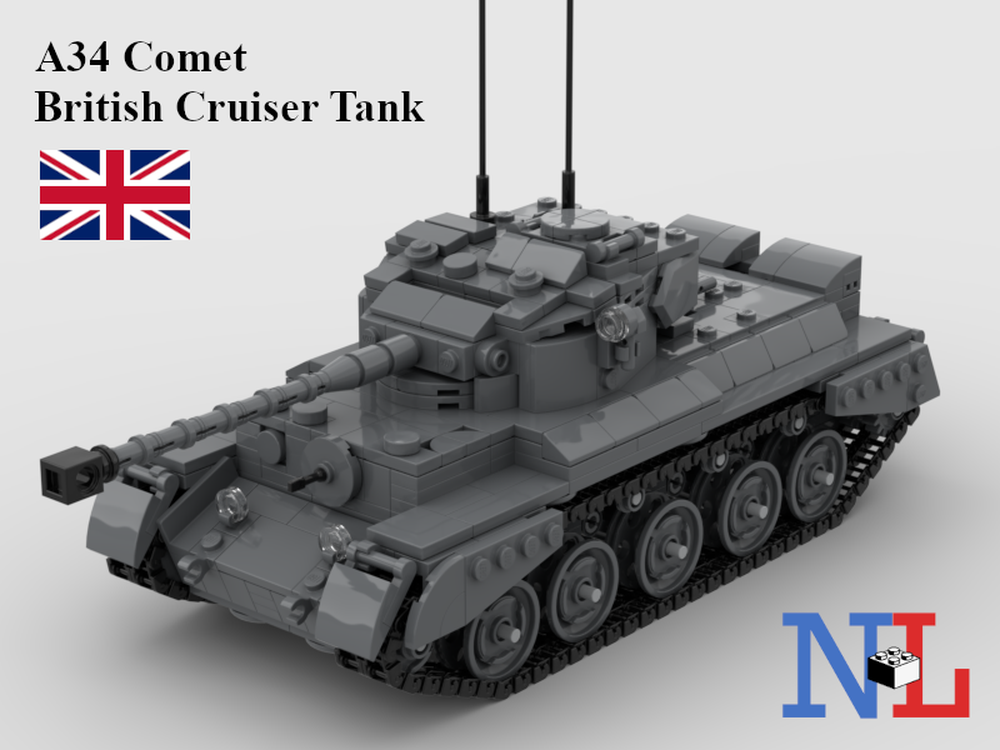 LEGO MOC WW2 A34 Comet British Tank by NLBricks | Rebrickable - Build with LEGO