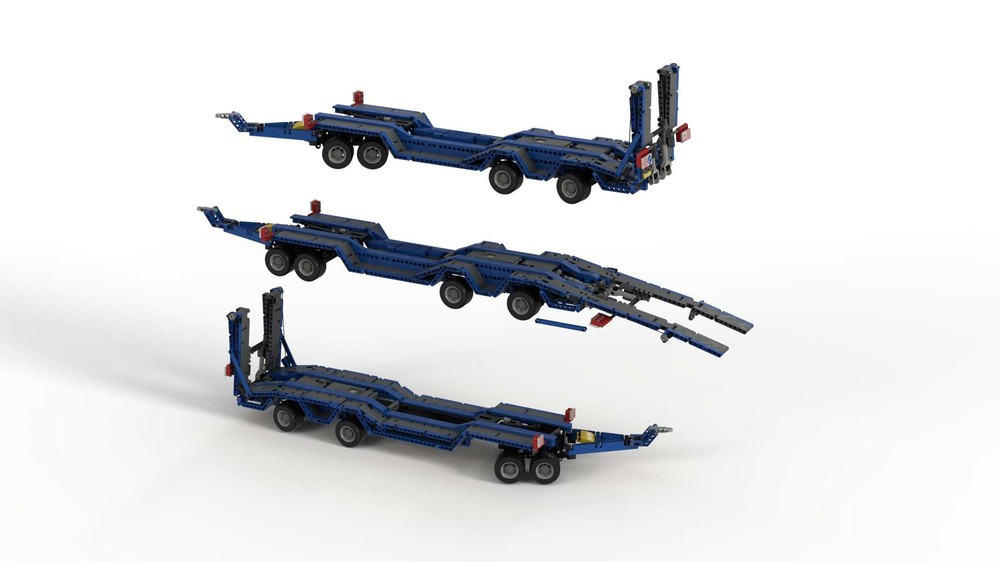 Lego Moc 4 Axle Low Loader Trailer Arocs Scale With Poweredup By Freizeitopfer Rebrickable
