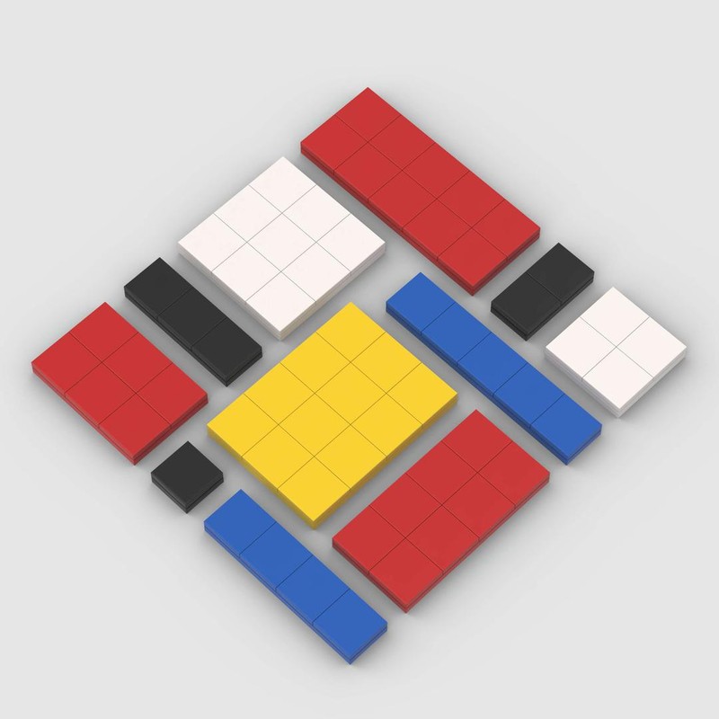 LEGO MOC Mosaic Puzzle - 16x16- Blocks-Mondrian- LITE by uminuo ...